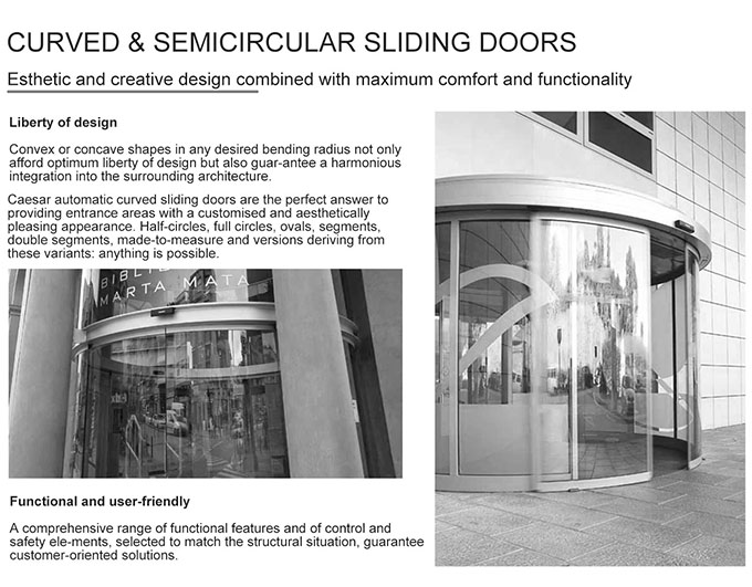 Circular sliding doors | Automatic curved sliding doors track system
