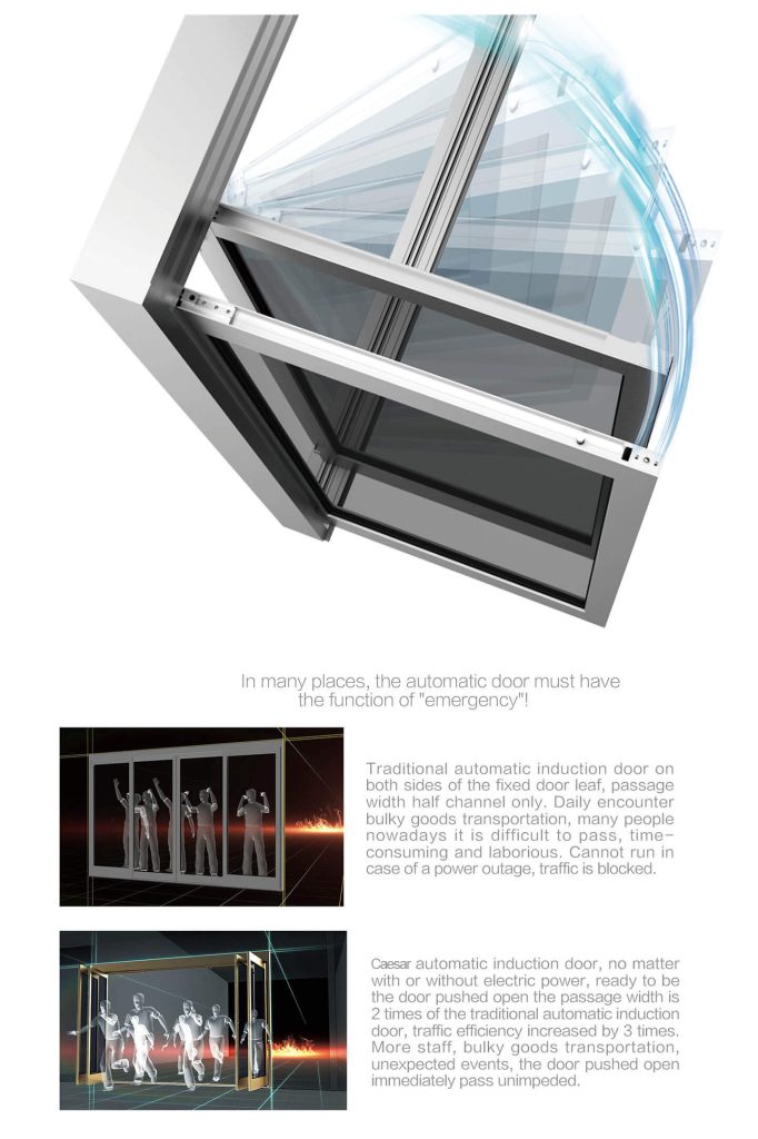 Automatic sliding break-out doors for emergency exit